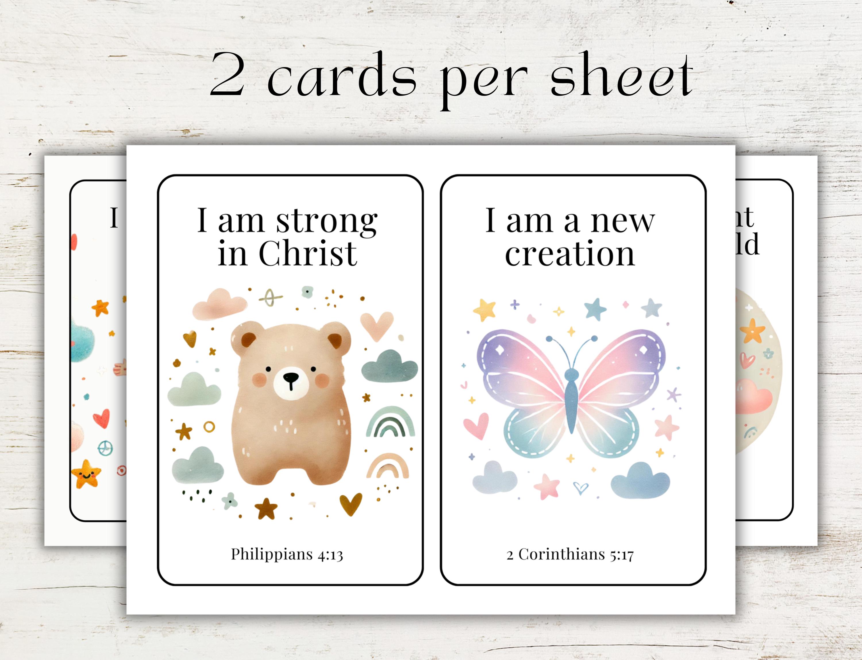 100 Educational Biblical Affirmation Cards for Kids, Christian ...