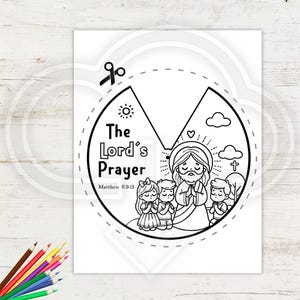 The Lord's Prayer Coloring Wheel | Printable Bible Activity ...