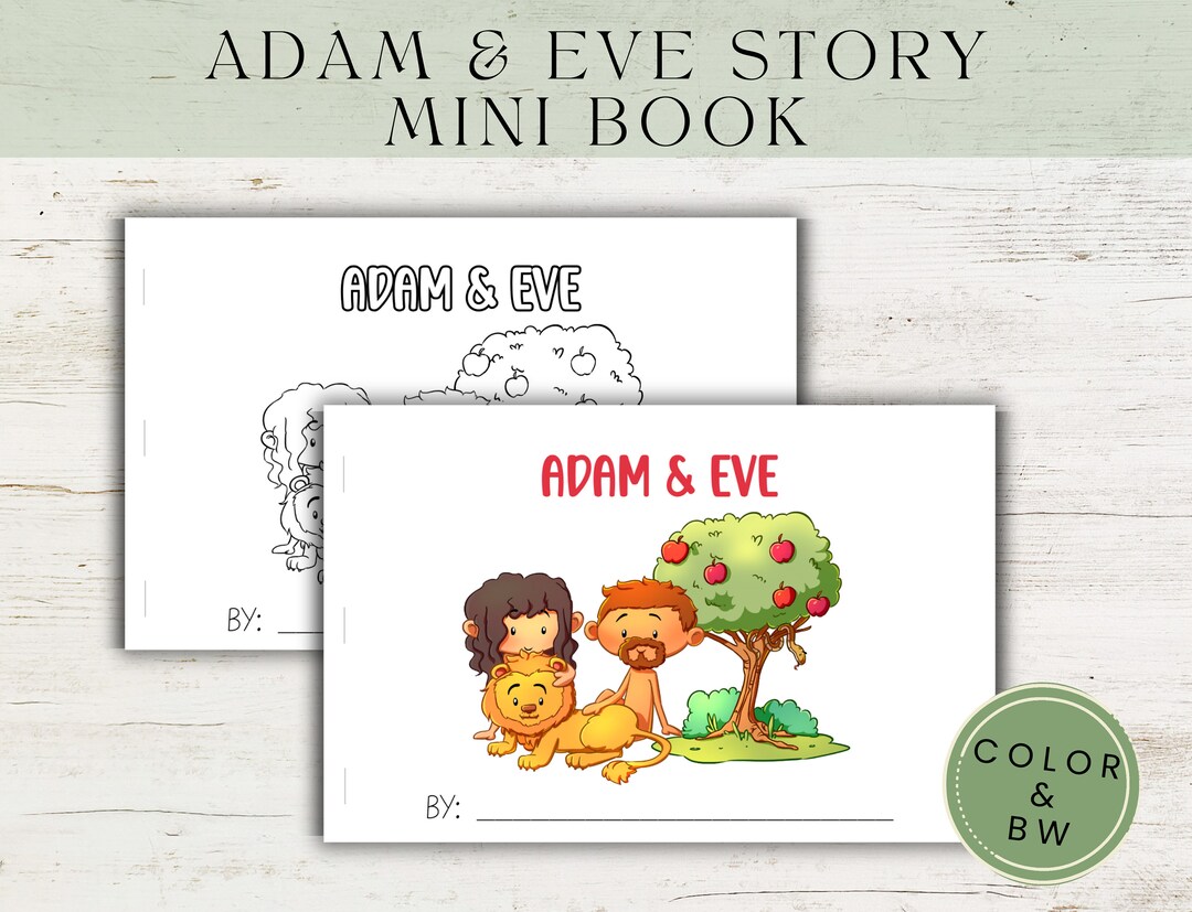 Adam and Eve Printable for Kids, Printable Mini Book, Kids Crafts ...