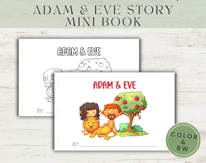 Adam and Eve Bible Story Activity, Sunday School Craft, Printable Mini ...