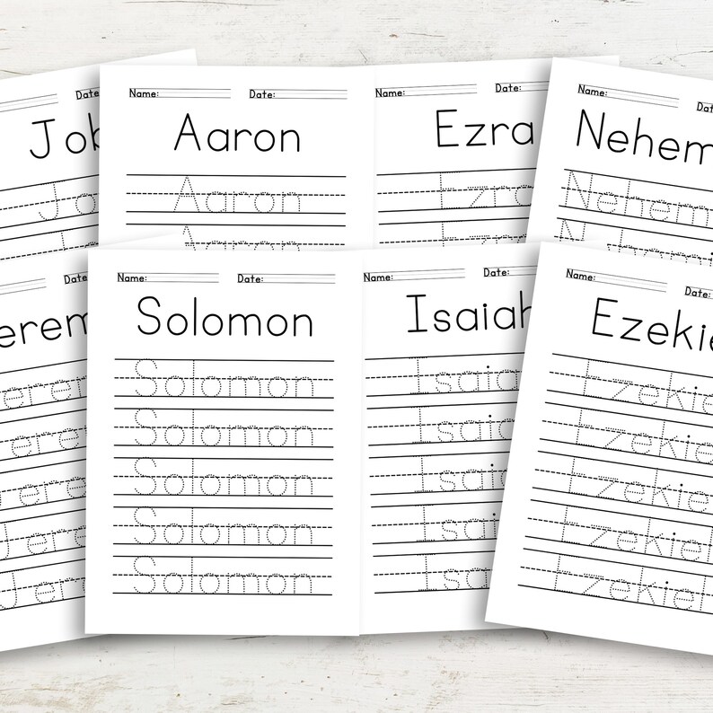 Names Tracing Sheet Handwriting Practice Biblical Names Tracing ...