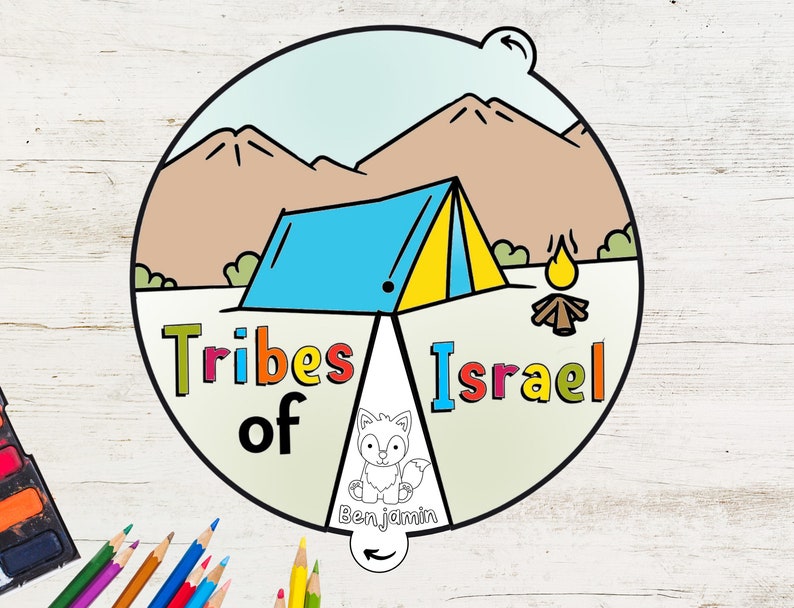 Rueda para colorear de las 12 tribus de Israel / Rueda de historias ...