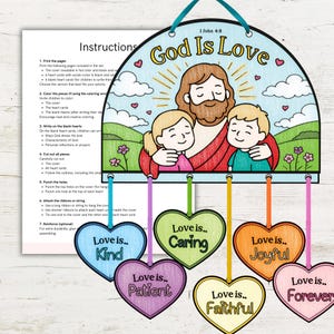 God is Love Hanging Craft | Bible Activity for Kids | Christian Hanging ...