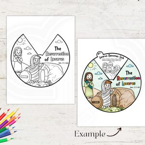 The Resurrection of Lazarus - Coloring Wheel | Bible Story Activity for ...