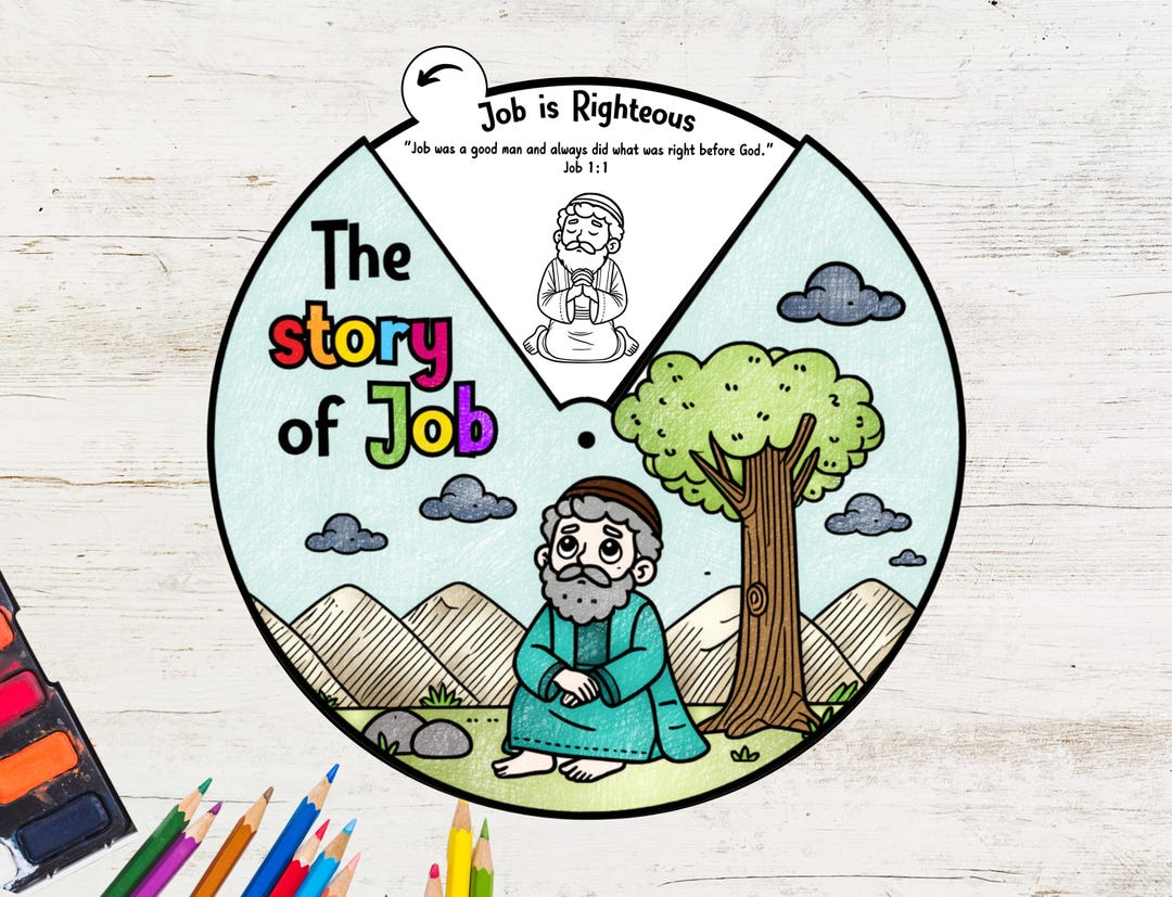 The Story of Job Coloring Wheel | Bible Story Activity for Kids ...