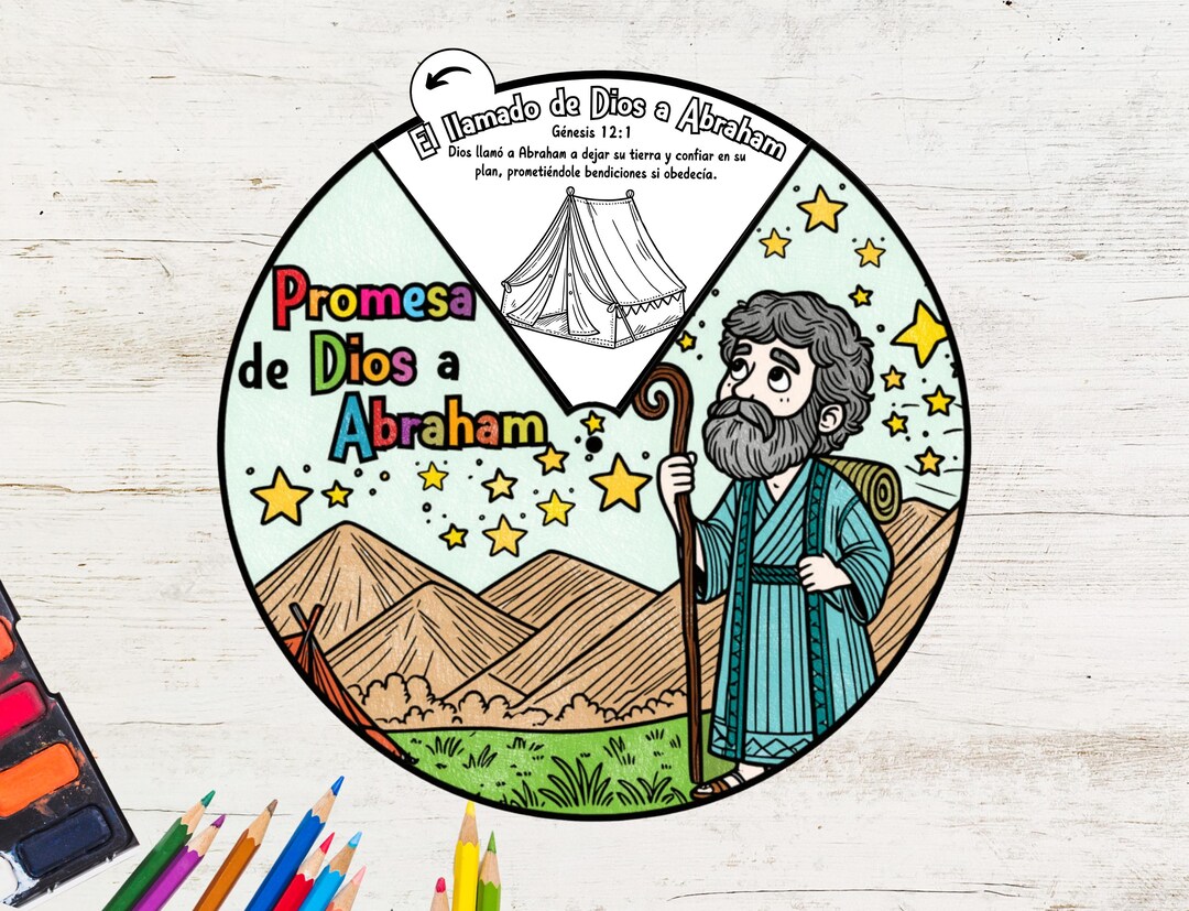 God's Promise to Abraham Coloring Wheel IN SPANISH| Bible Story ...
