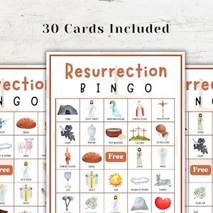 Resurrection Bingo | Sunday School | Easter Bible Bingo | Easter Sunday ...