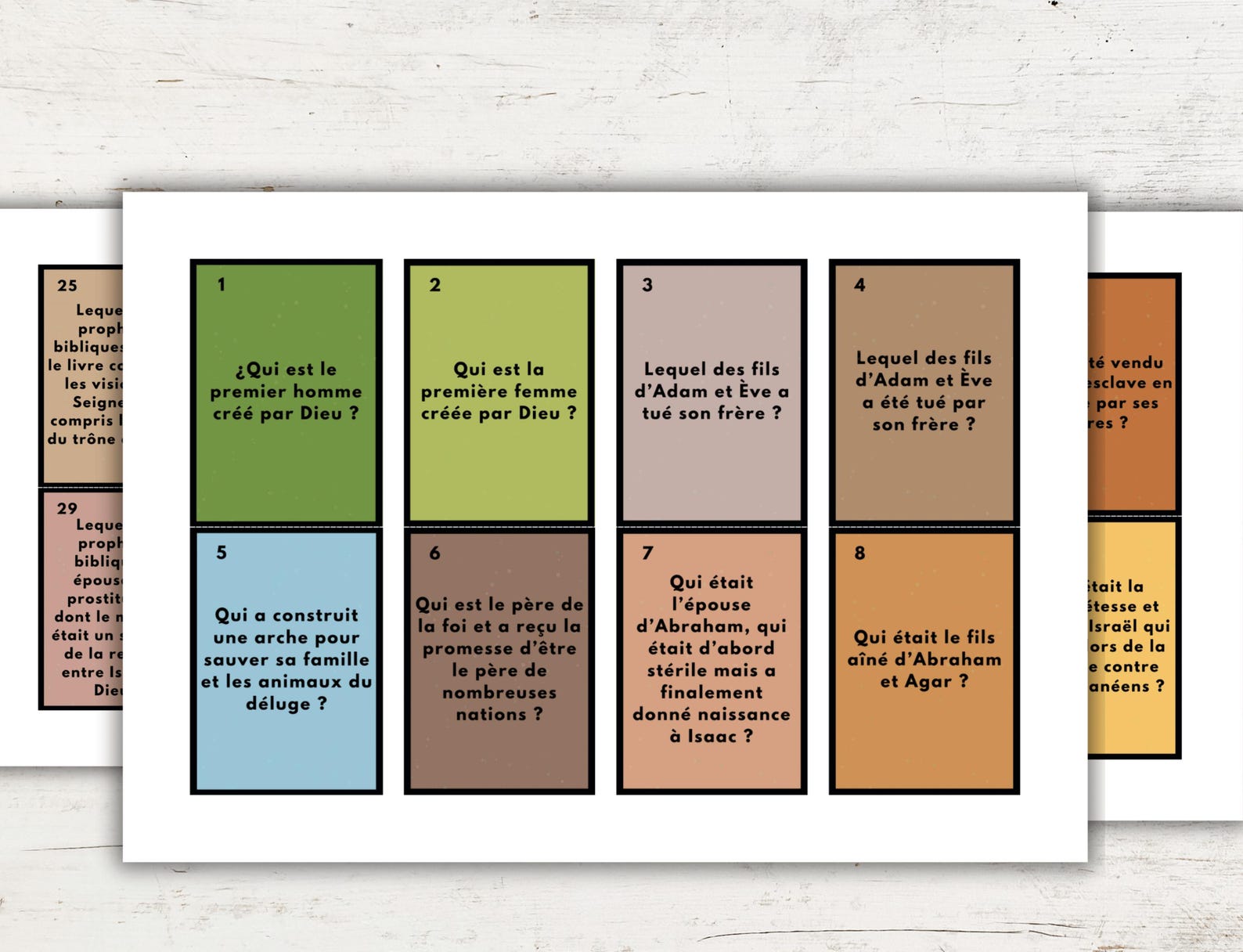 Bible Memory Game, Match 54 Bible Characters IN FRENCH, Printable Bible ...