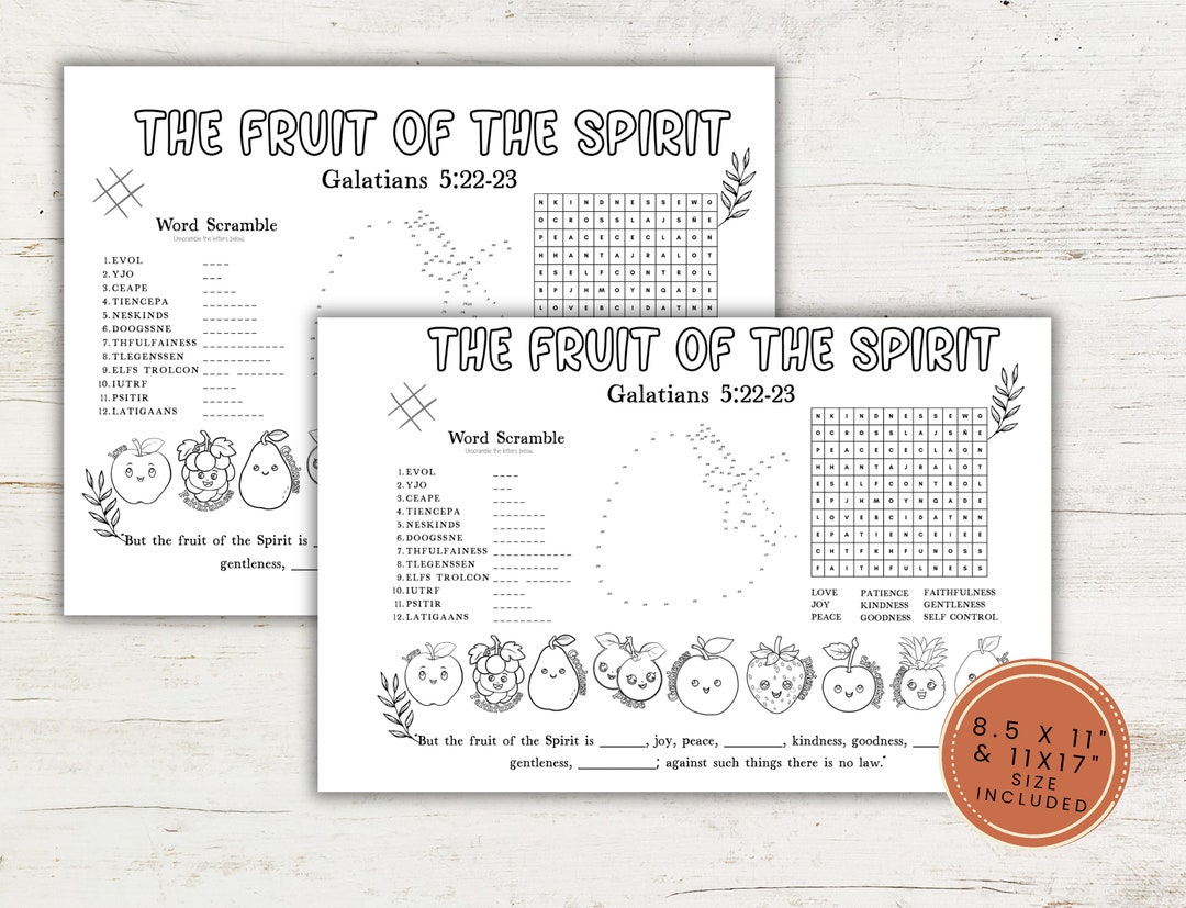 Fruit of the Spirit Placemat, Fun Bible Crafts and Activities for Kids ...