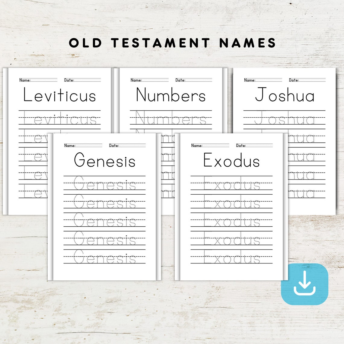 Names Tracing Sheet Handwriting Practice Biblical Book Names Tracing ...