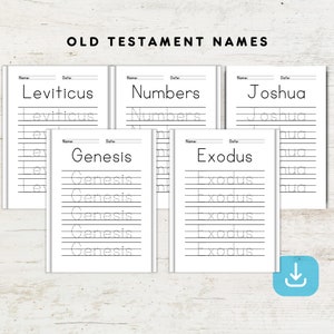 Names Tracing Sheet Handwriting | Practice Biblical Book Names Tracing ...