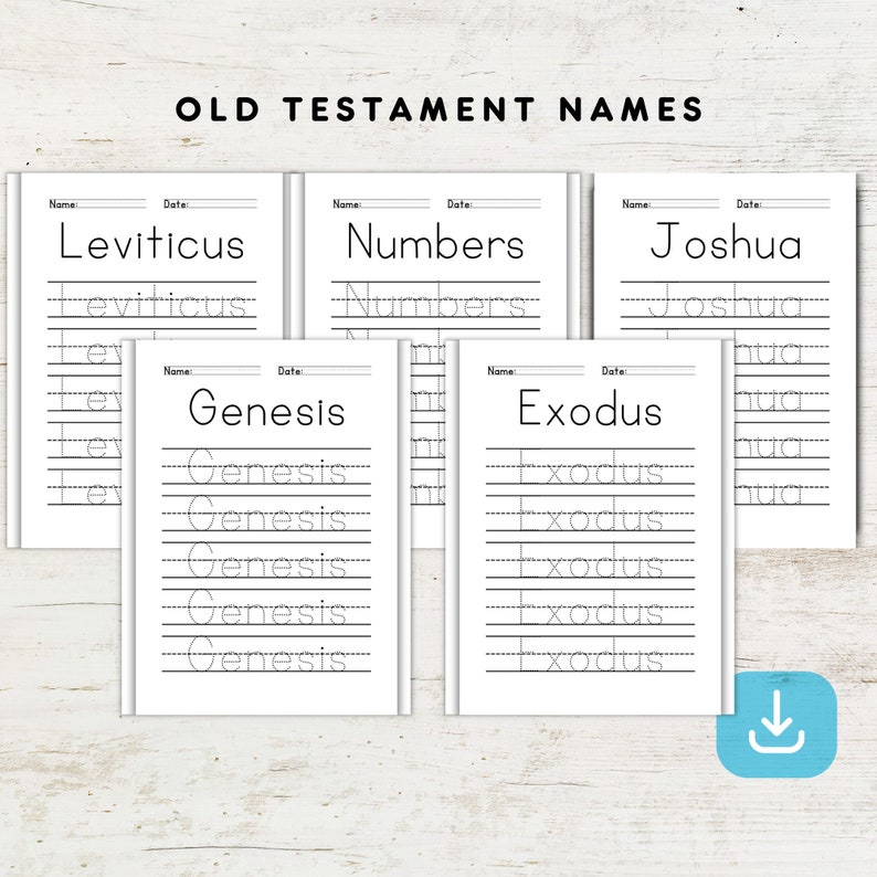 Names Tracing Sheet Handwriting | Practice Biblical Book Names Tracing ...