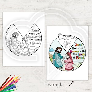 Jesus Heals the Woman With the Issue of Blood Coloring Wheel | Bible ...