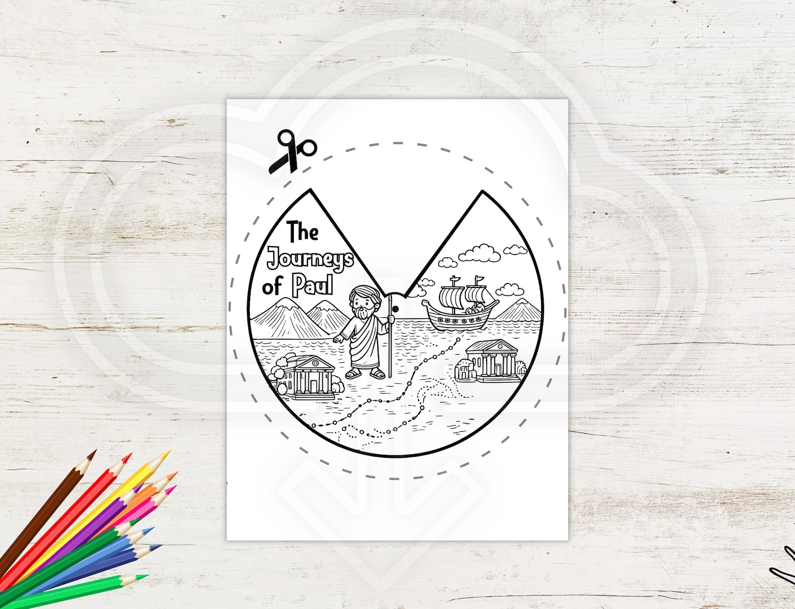 The Journeys of Paul Coloring Wheel | Bible Story Activity for Kids ...