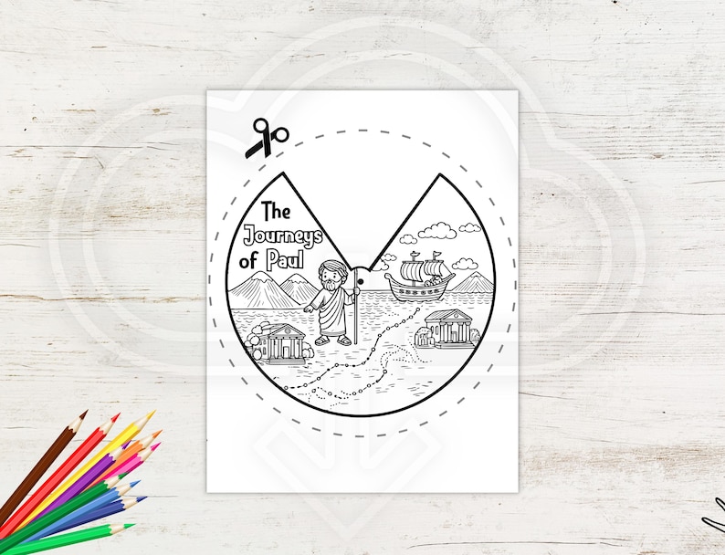 The Journeys of Paul Coloring Wheel | Bible Story Activity for Kids ...