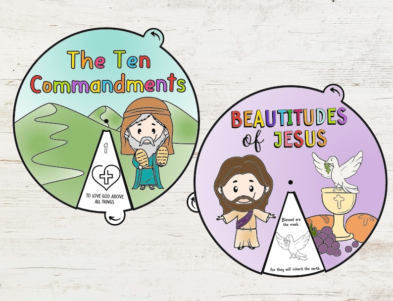 Coloring Wheel Bundle, Sunday School, Biblical Story, Coloring Wheel ...