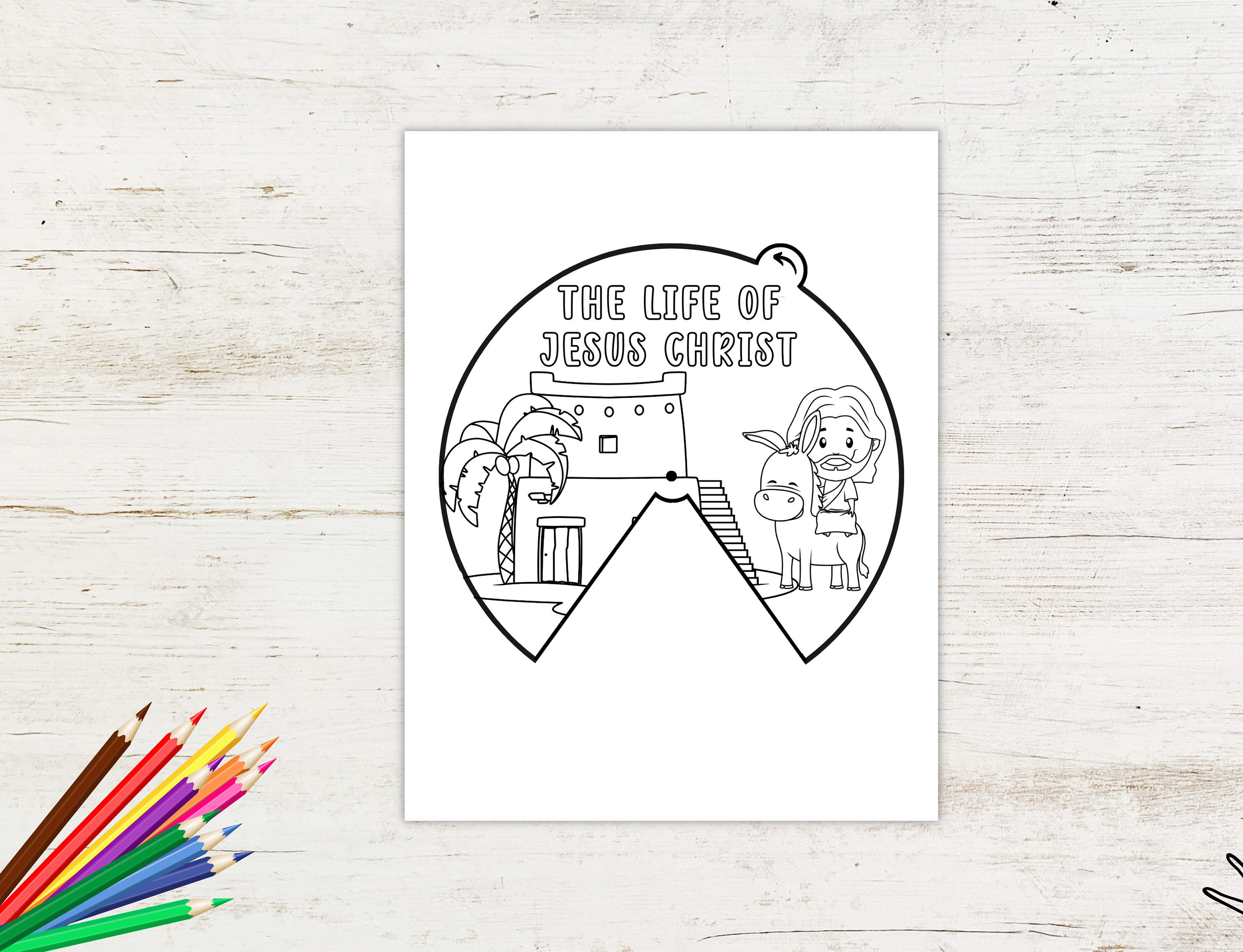 The Life of Jesus Christ Coloring Wheel | Bible Story Wheel | Printable ...