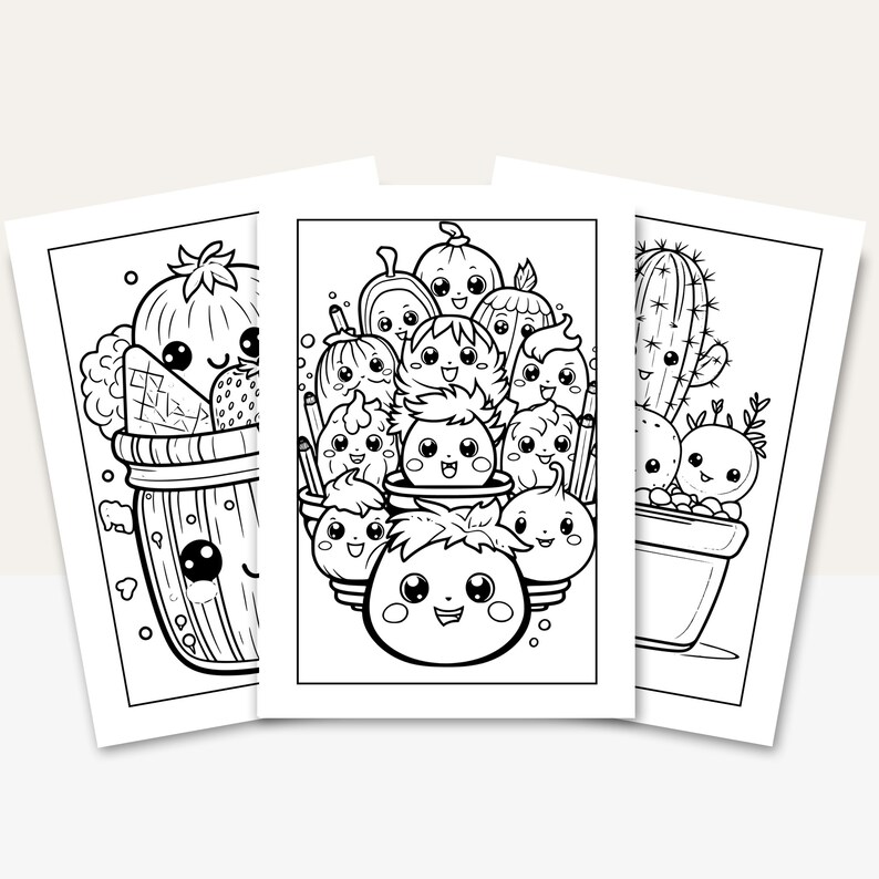 Kawaii Coloring Pages | 50 Pages | Cute Coloring Pages | for Children ...