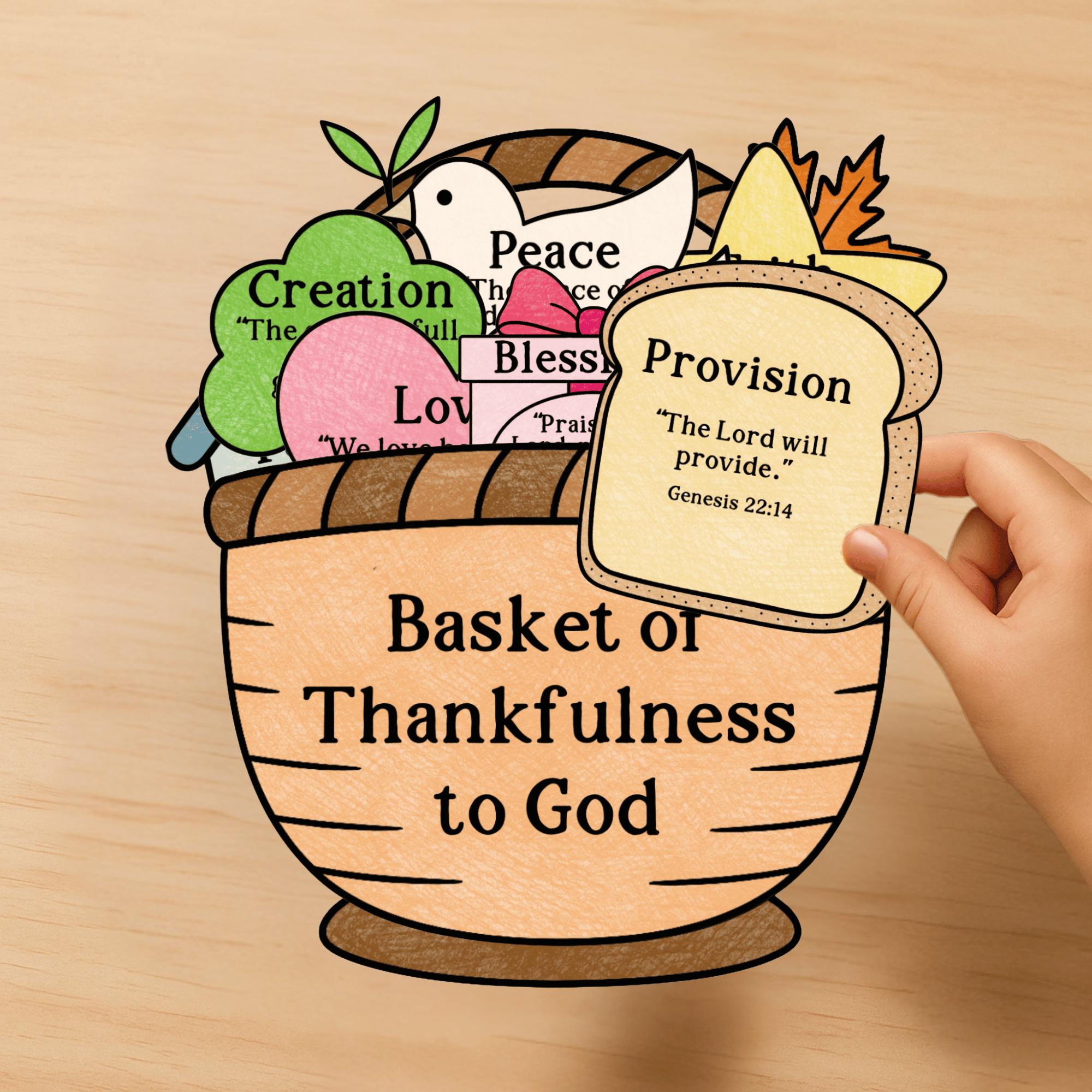 Basket of Gratitude to God Pocket Craft | Thanksgiving Bible Activity ...