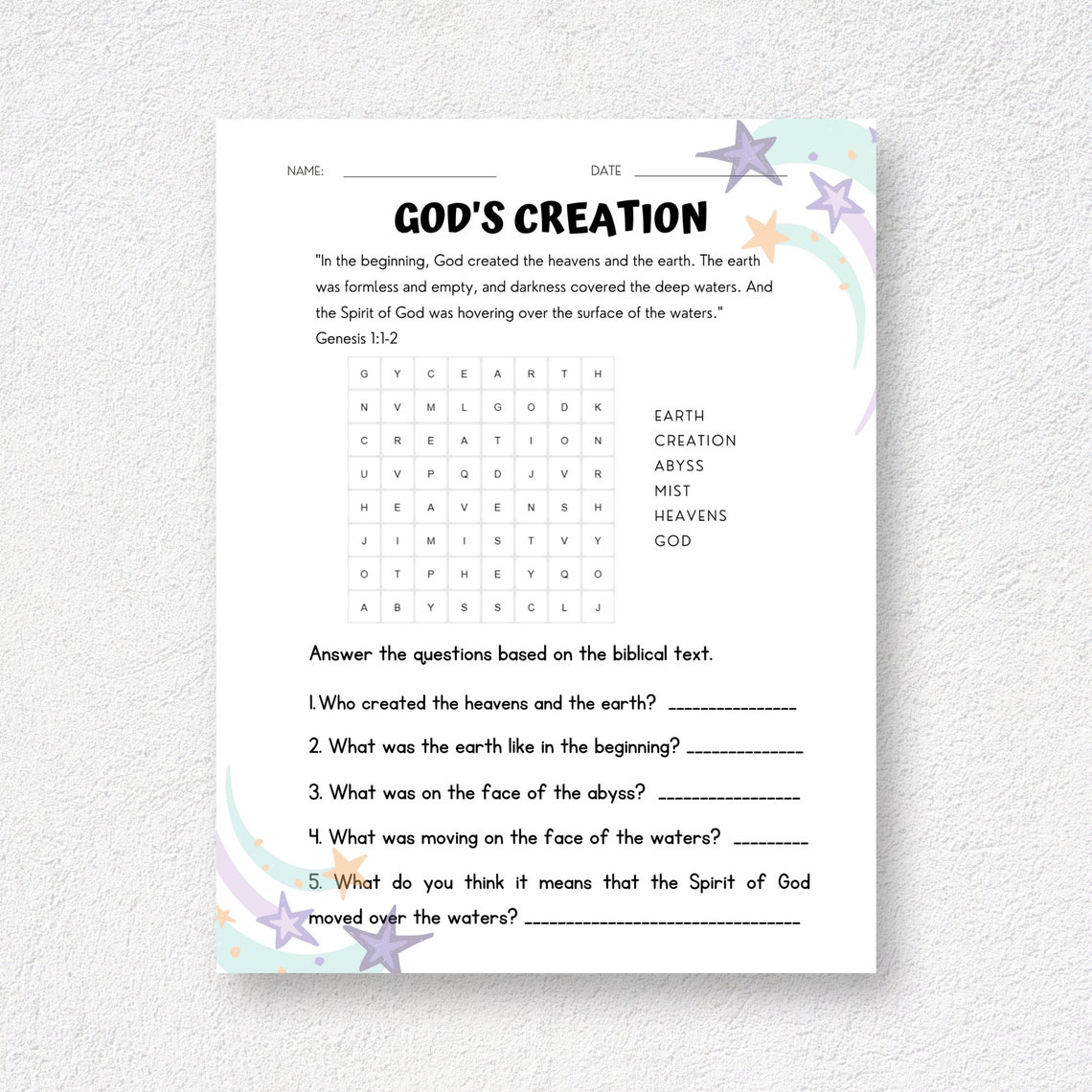 20 Bible Lessons, Word Search Puzzles and Questions to Learn More About ...