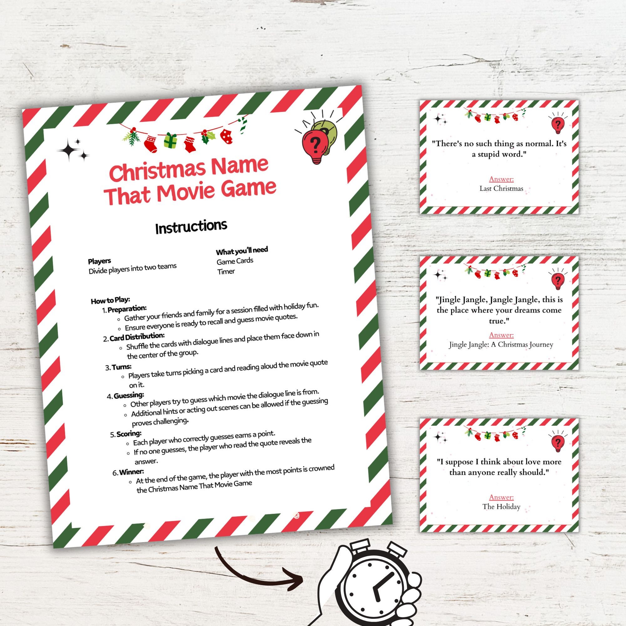 Christmas Name That Movie Game Printable Christmas Movie Game Christmas ...