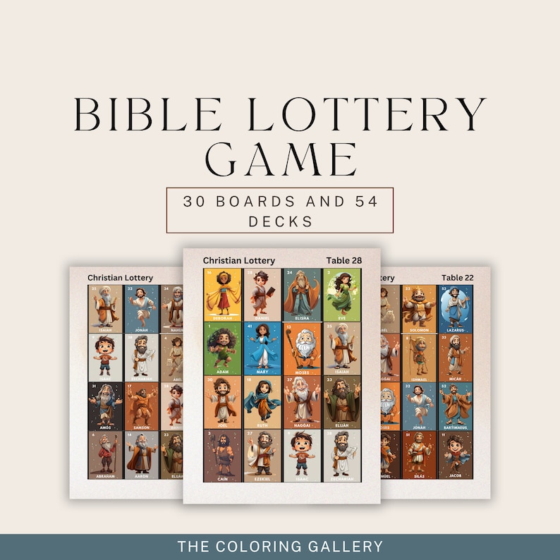Bible Characters 4-in-1 Kit: "coloring Book, Bible Study, Memory Game ...