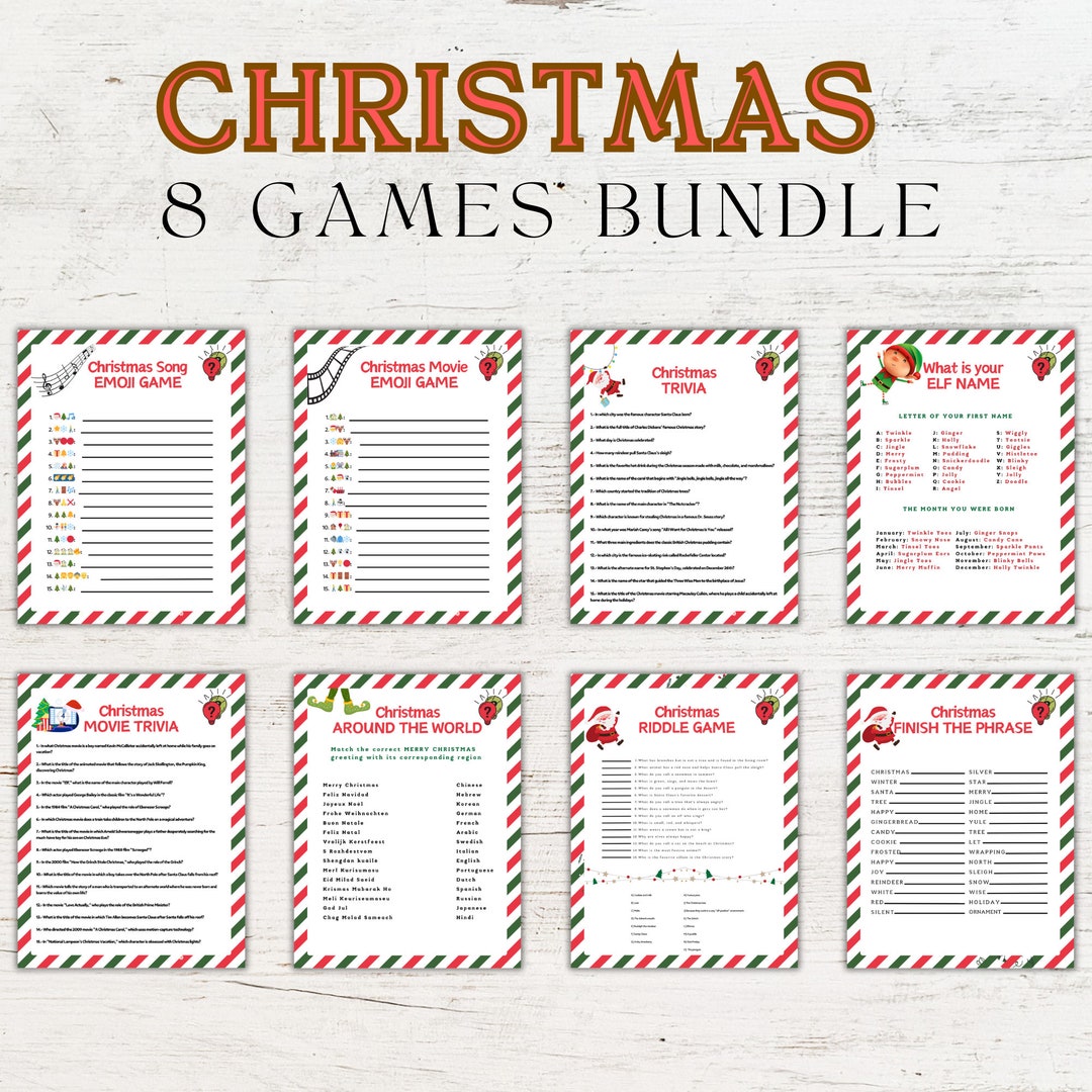 Printable Christmas Game Bundle | Christmas Party Games | Christmas ...