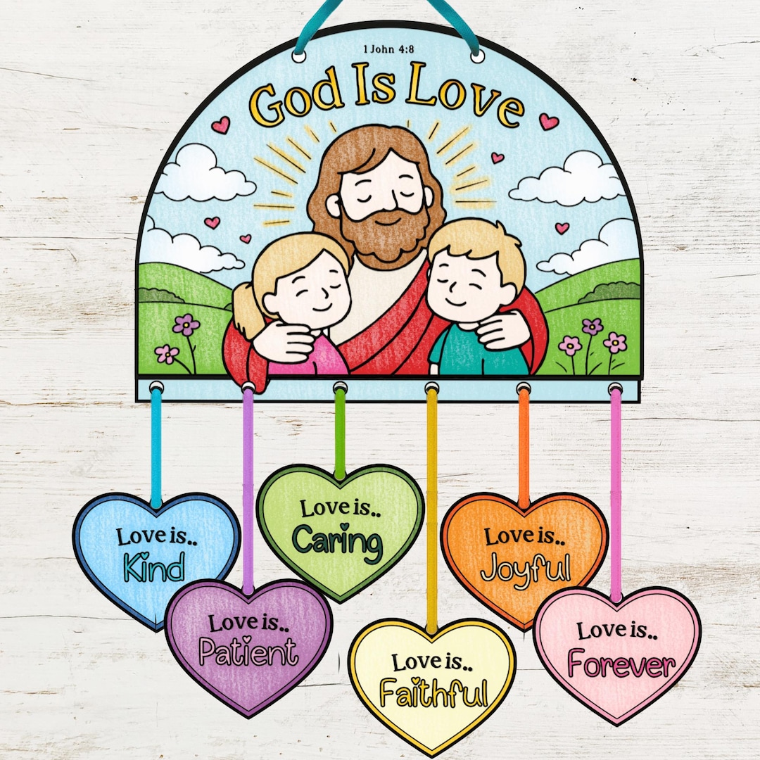 God is Love Hanging Craft | Bible Activity for Kids | Christian Hanging ...