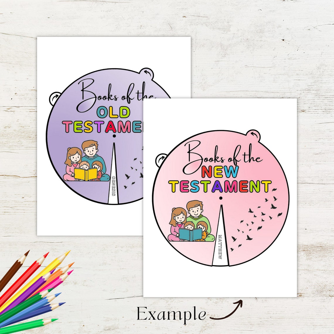 Old & New Testament Coloring Wheel | Books of the Bible | Printable ...