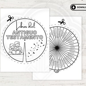 Old & New Testament Coloring Wheel IN SPANISH | Books of the Bible ...