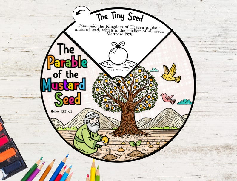 The Parable of the Mustard Seed Coloring Wheel, Coloring Wheel ...