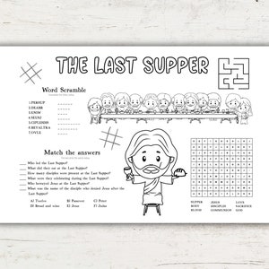 The Last Supper Story Activities, Holy Week Activities for Kids, Bible ...