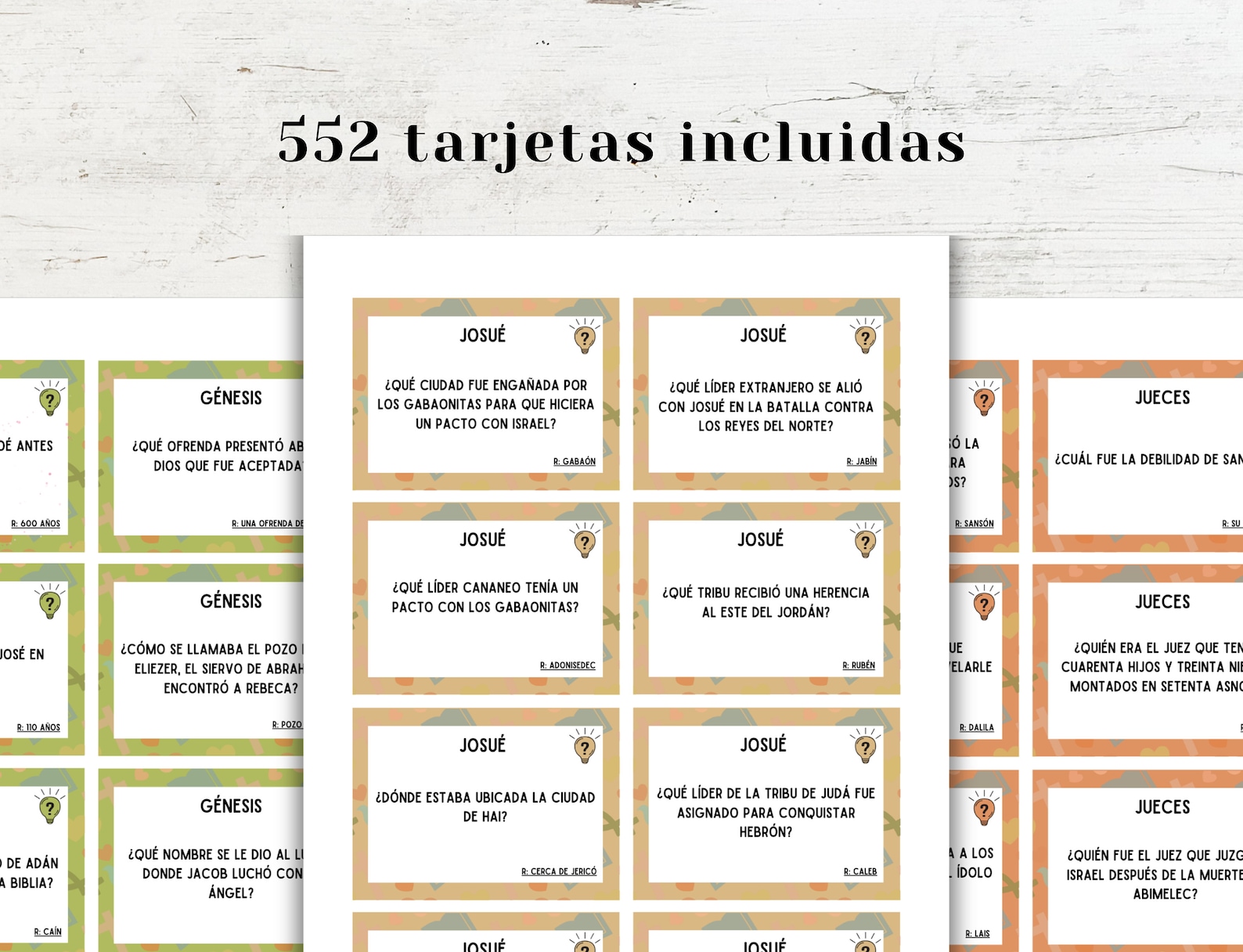 552 Bible Trivia Cards in SPANISH | Bible Trivia Questions | Bible ...