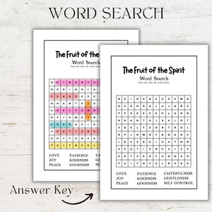 Fruit of the Spirit Activity Pages for Kids, Printable Kids Bible Verse ...
