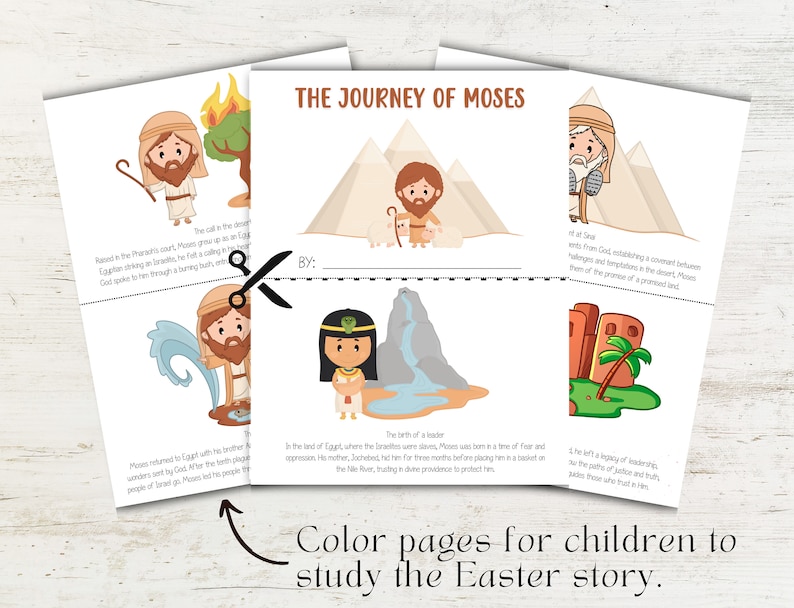 The Journey of Moses Printable for Kids, Printable Mini Book, Kids ...