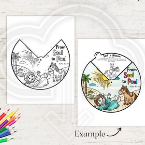 From Saul to Paul Coloring Wheel, Bible Story Activity for Kids ...