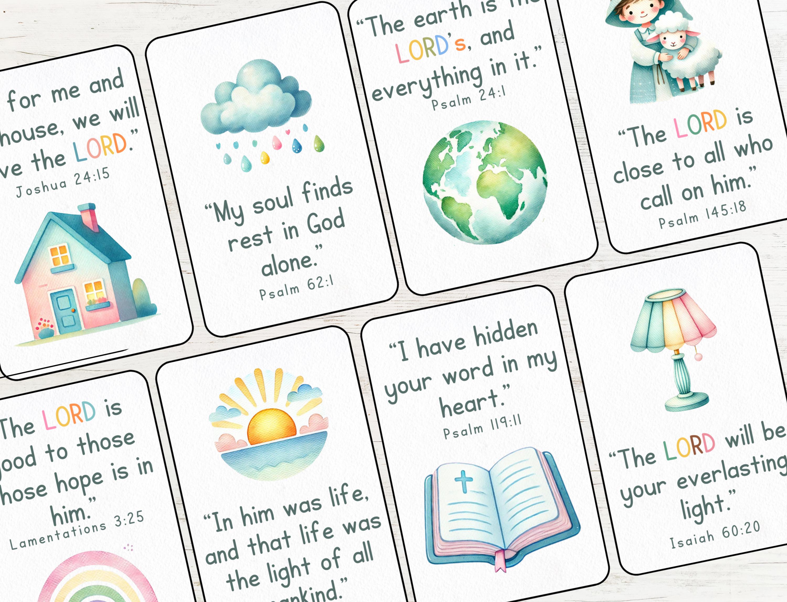 60 Bible Verse Cards | Scripture Memorization Cards | Bible Verses for ...
