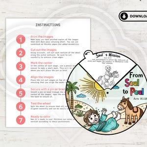 From Saul to Paul Coloring Wheel, Bible Story Activity for Kids ...