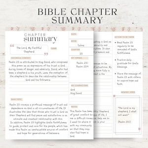 Printable Bible Chapter Summary Template: Organize Your Bible Study ...