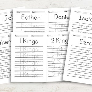 Names Tracing Sheet Handwriting | Practice Biblical Book Names Tracing ...