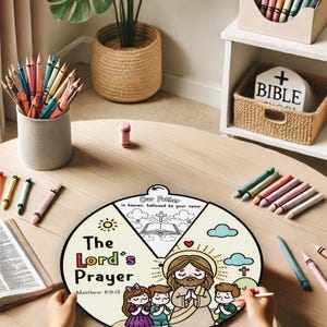 The Lord's Prayer Coloring Wheel | Printable Bible Activity ...