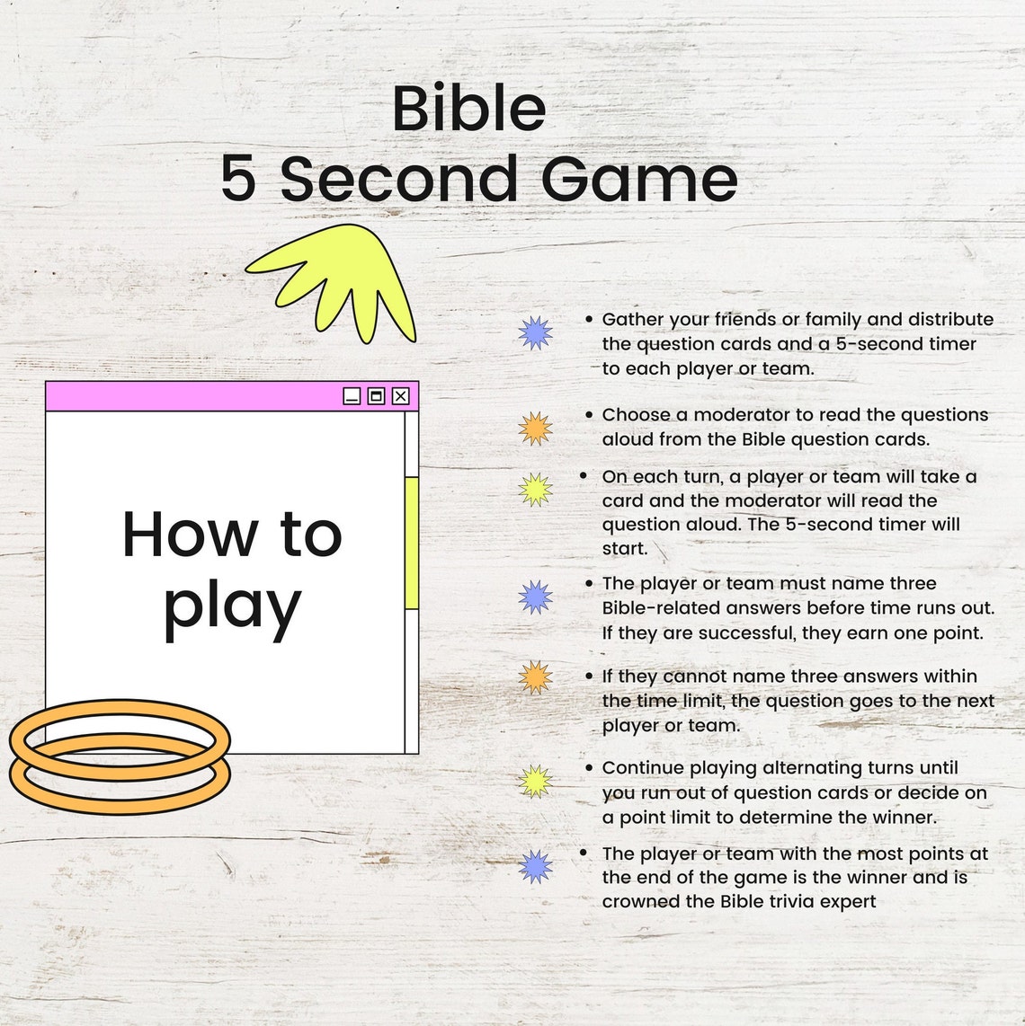 85 Cards Christian Bible 5 Second Game Bible 5 Second Game Bible Party ...