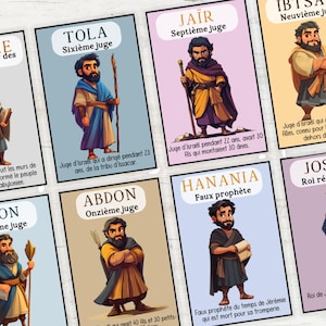 100 Bible Character Educational Cards IN FRENCH, Activity for Kids ...