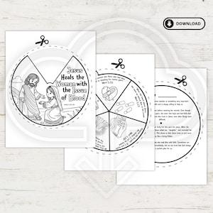 Jesus Heals the Woman With the Issue of Blood Coloring Wheel | Bible ...