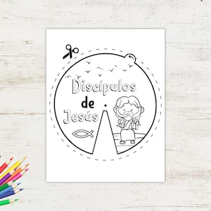 Disciples of Jesus Coloring Wheel IN SPANISH, Jesus Coloring Wheel ...