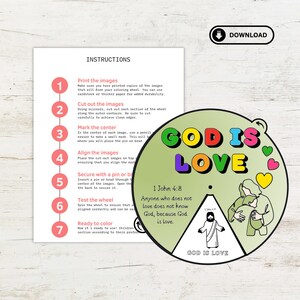Gods Love Coloring Wheel | Printable Bible Valentine | Coloring Wheel ...