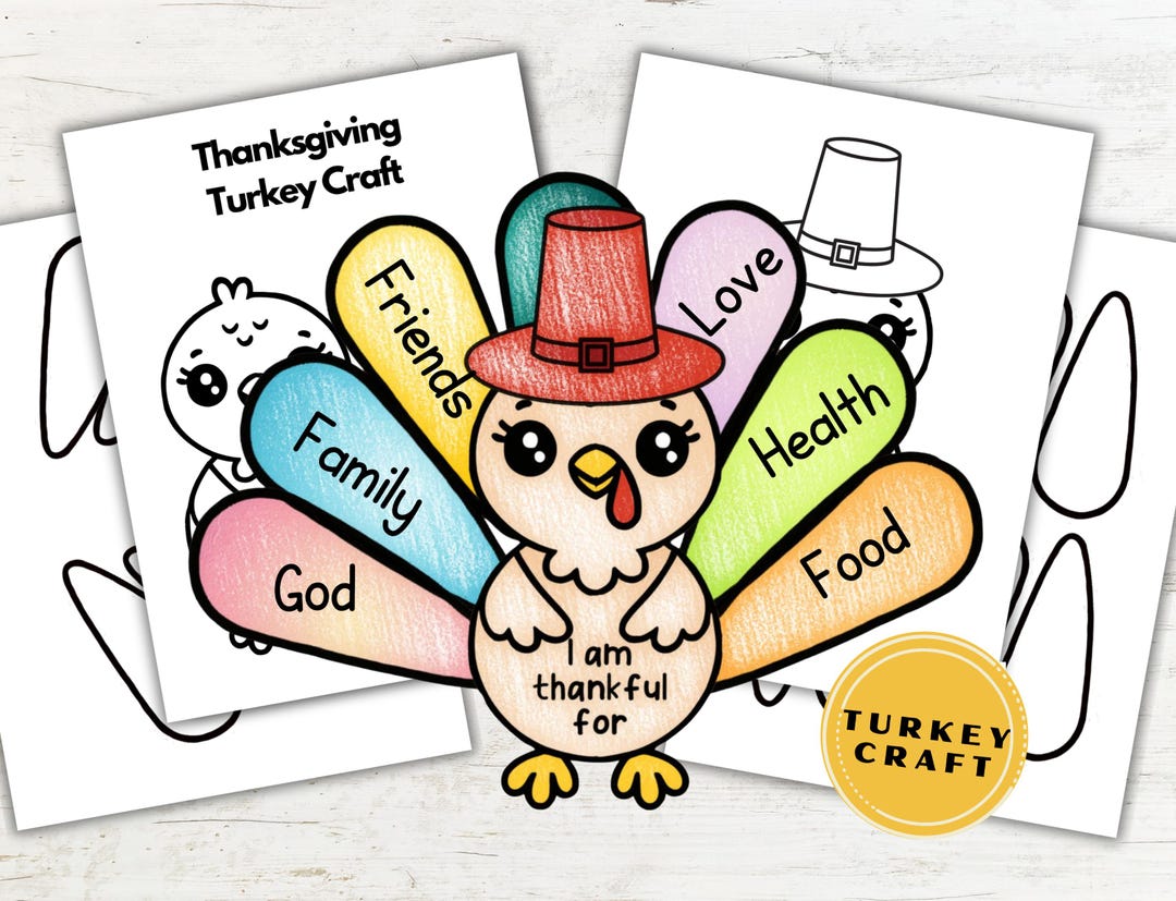 Thankful Turkey Craft for Kids, Thanksgiving Activity, Gratitude ...