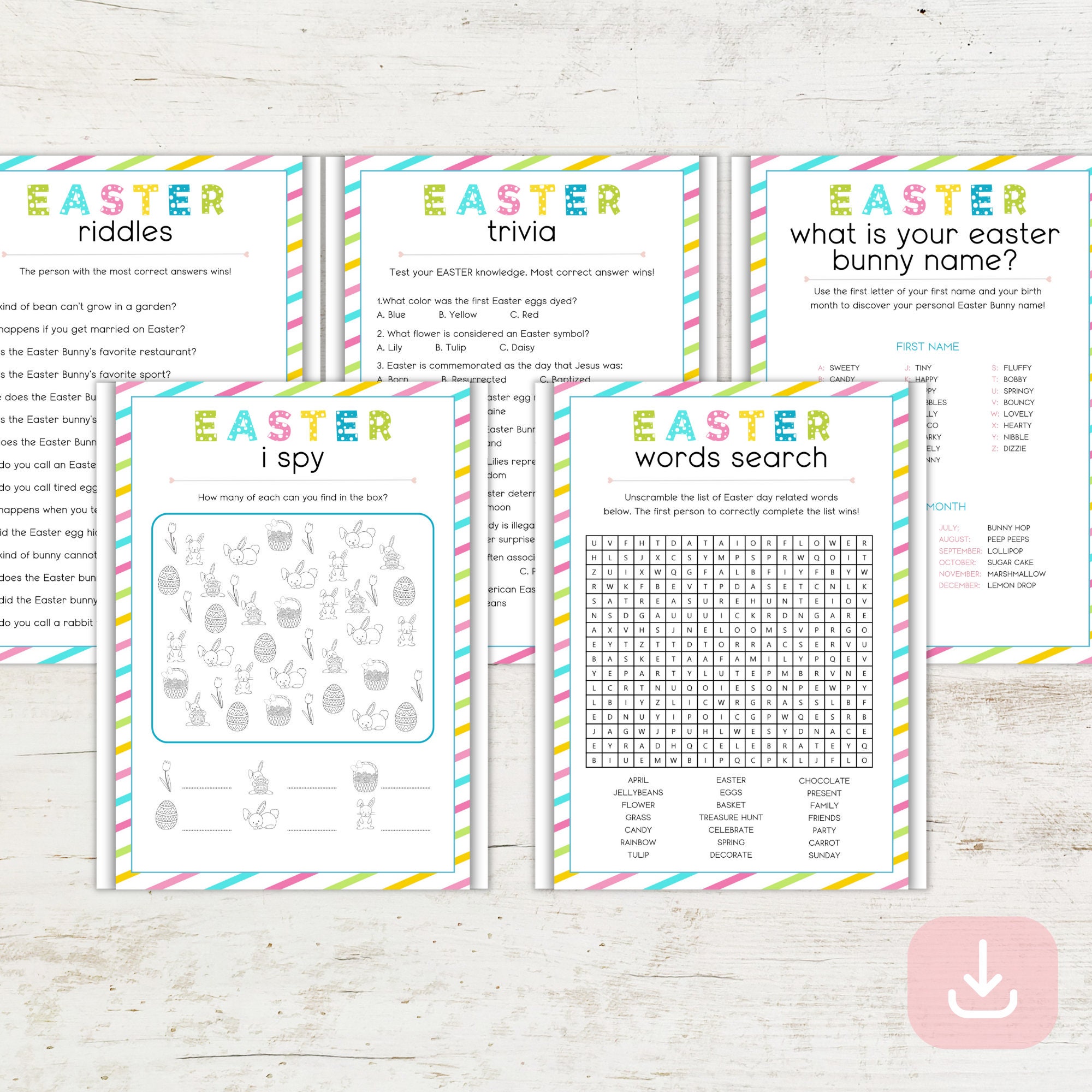 Easter Game Bundle | Printable Easter Games for Kids and Adults | Party ...