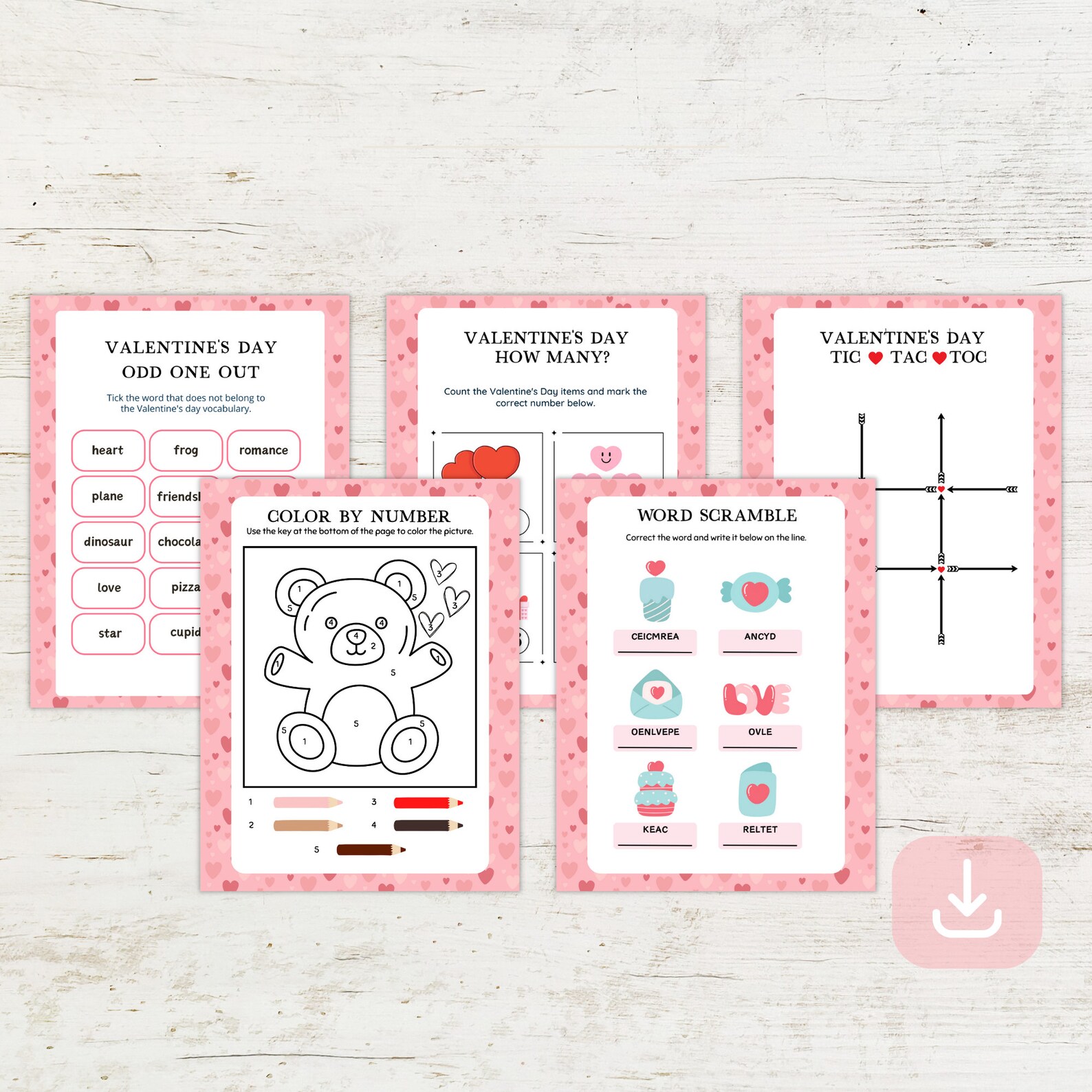 25 Printable Valentine's Day Kid's Activities Valentine's Day Bundle ...