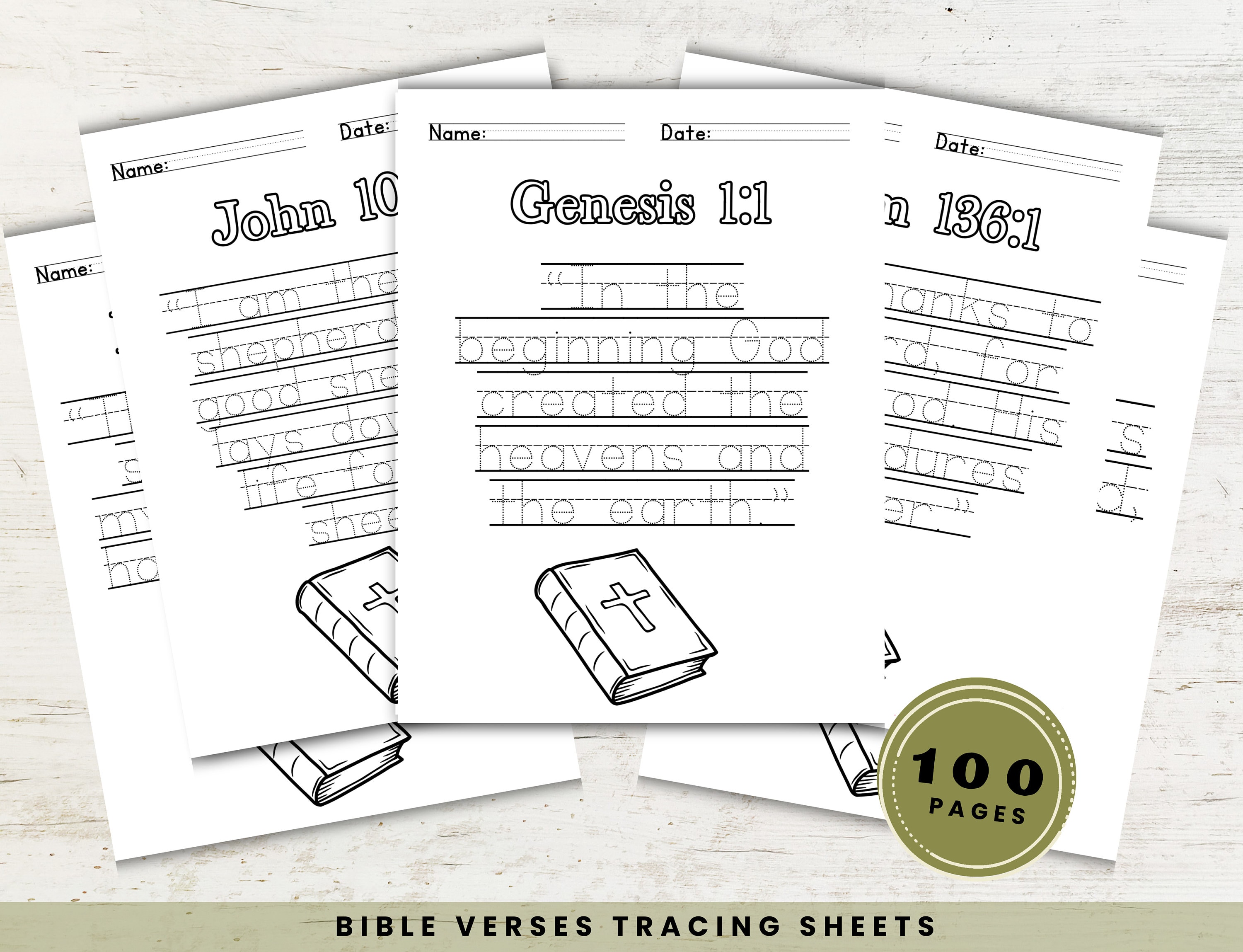100 Bible Verses Tracing Sheets | Teach Bible Verses | Kids Bible ...